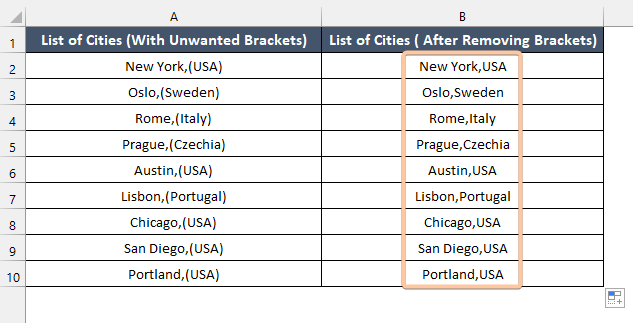 Remove Brackets Effectively in Excel with 5 Methods - Excelgraduate