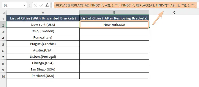 Remove Brackets Effectively in Excel with 5 Methods - Excelgraduate