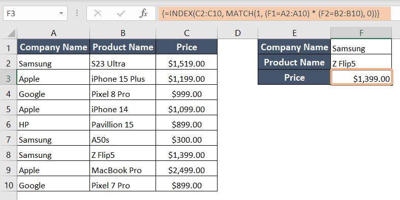 How To Use Index Match Lookup With Multiple Criteria In Excel 2 Cases 6884