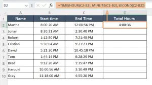 How to Calculate Total Hours in Excel [8 Methods]