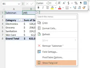 4 Ways to Show Pivot Table Fields in Excel - Excelgraduate