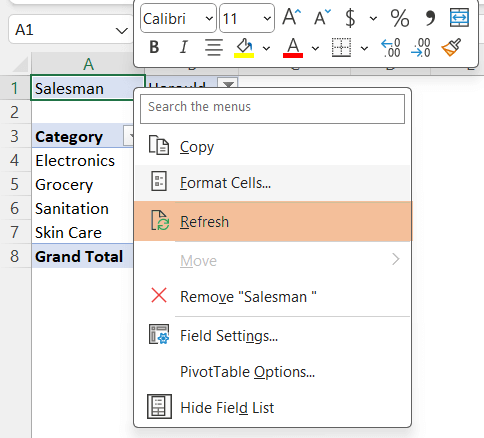 4 Methods to Refresh Pivot Table in Excel - Excelgraduate