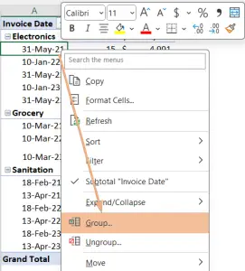 How to Group Dates by Month and Year in Excel Pivot Table - Excelgraduate